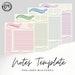 Notes Template Download: 5 Pages of Creative Note Taking - Etsy