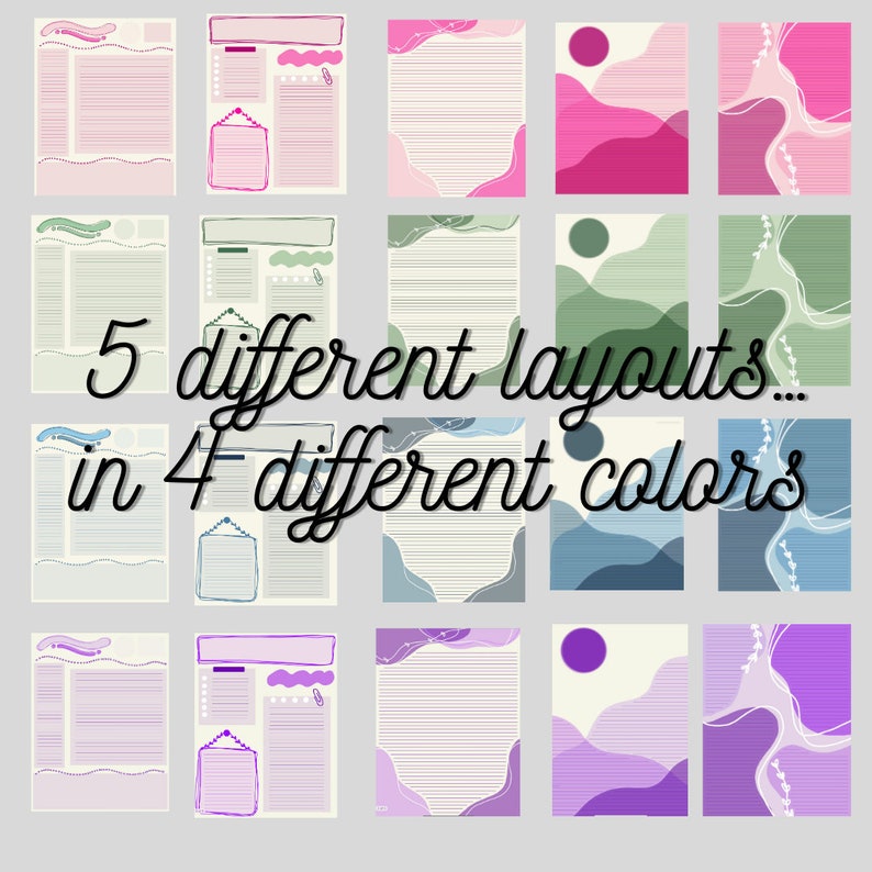 Notes Template Download: 5 Pages of Creative Note Taking - Etsy