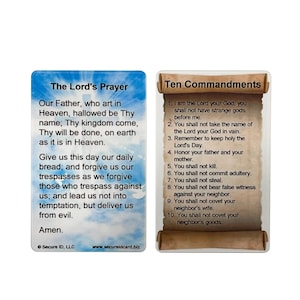 Lord's Prayer & 10 Commandments Wallet Card - Etsy