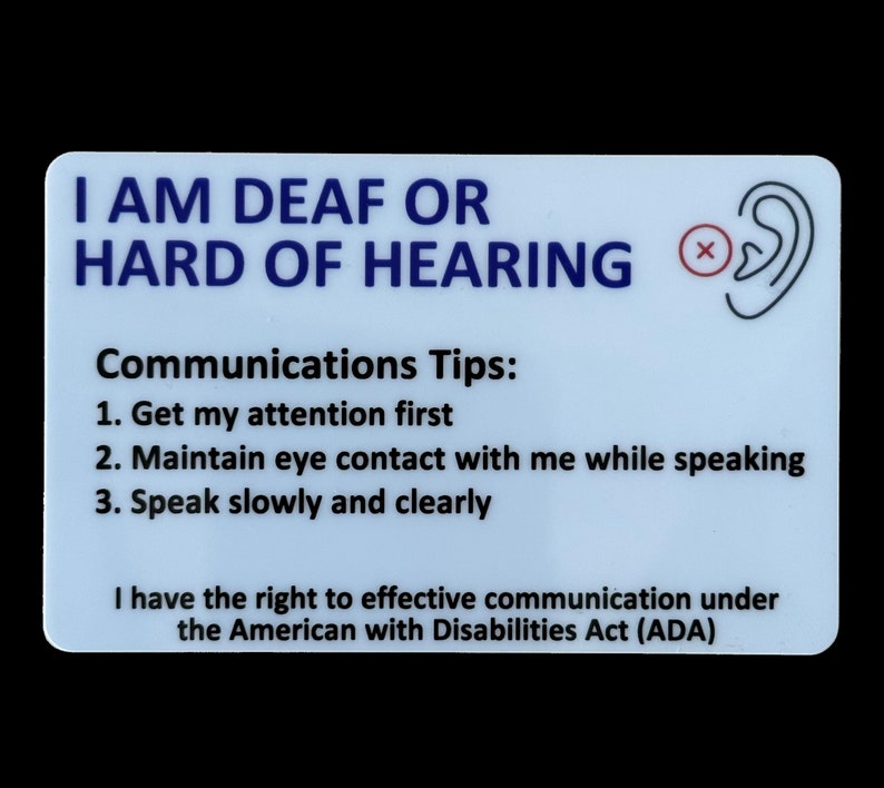 Hard of Hearing Card - Etsy