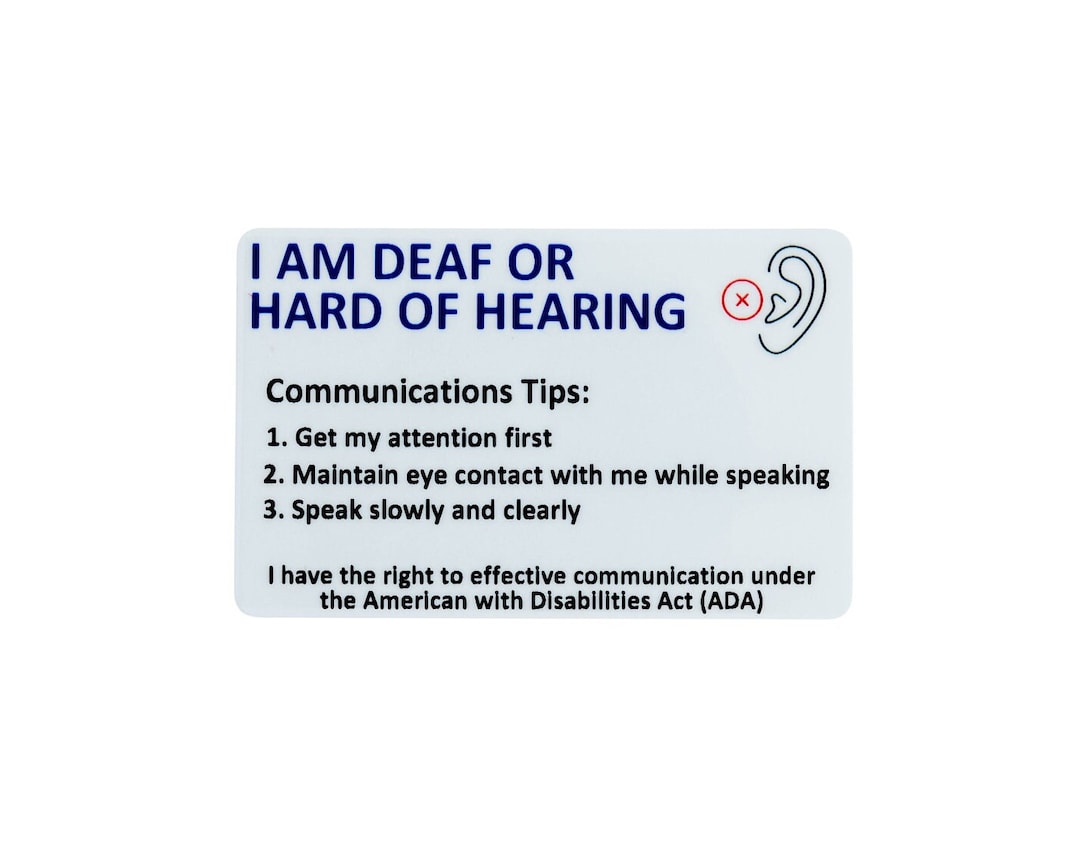 Customized Hard of Hearing ICE Card With Key Tag - Etsy