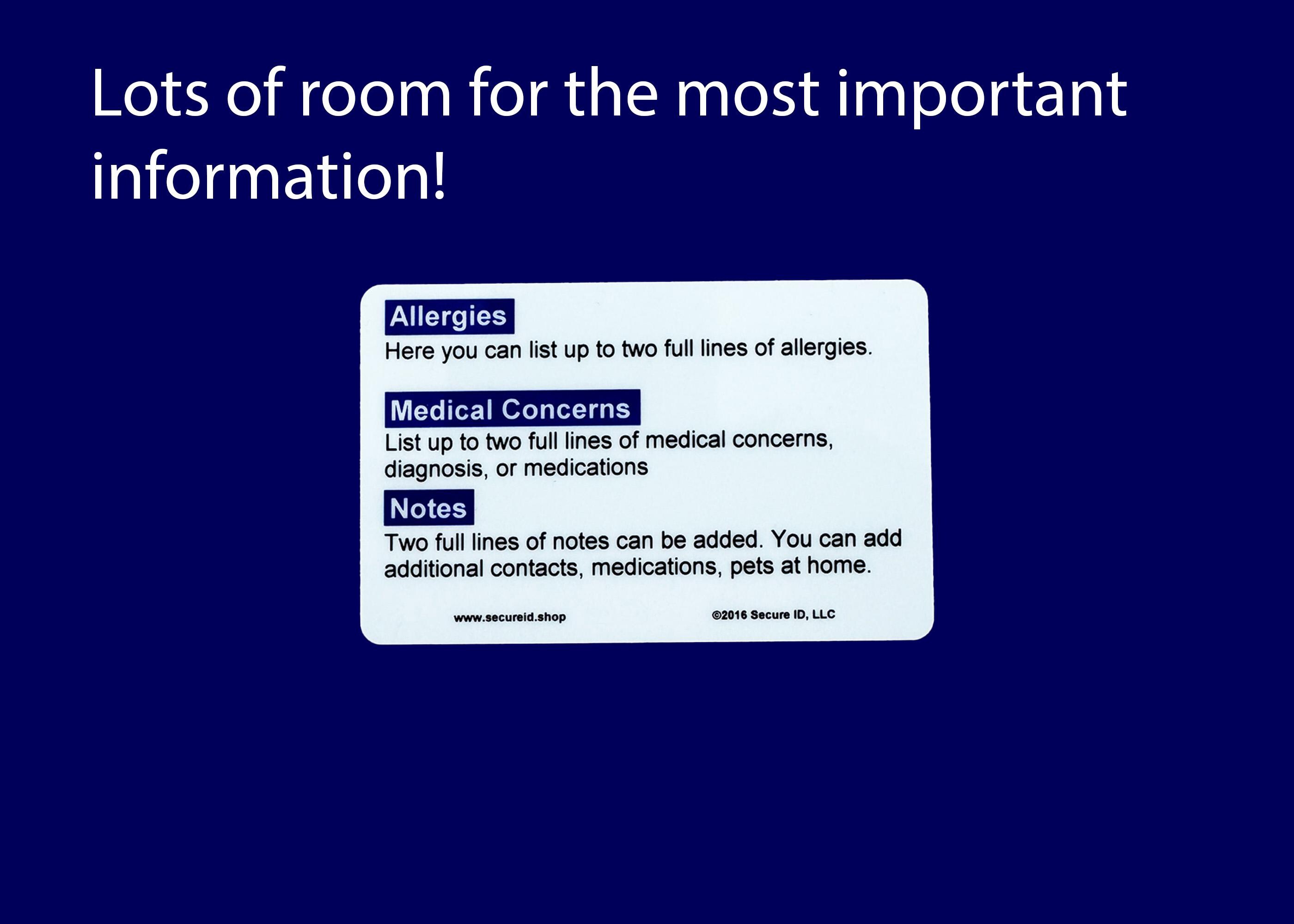 Customized Emergency Contact Wallet Card | ICE Medical Alert ID for ...