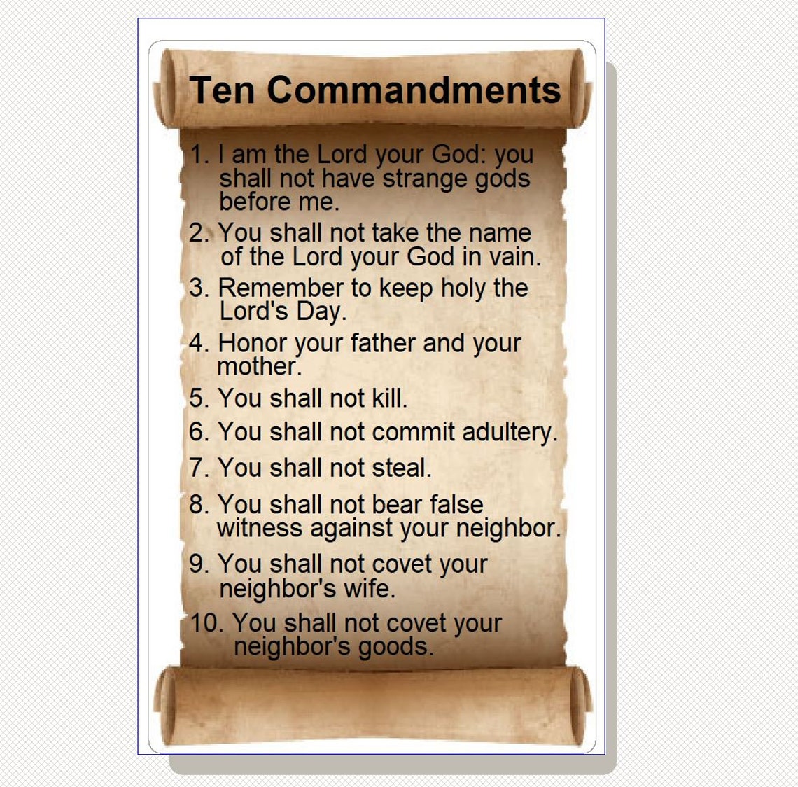 Lord's Prayer & 10 Commandments Wallet Card - Etsy