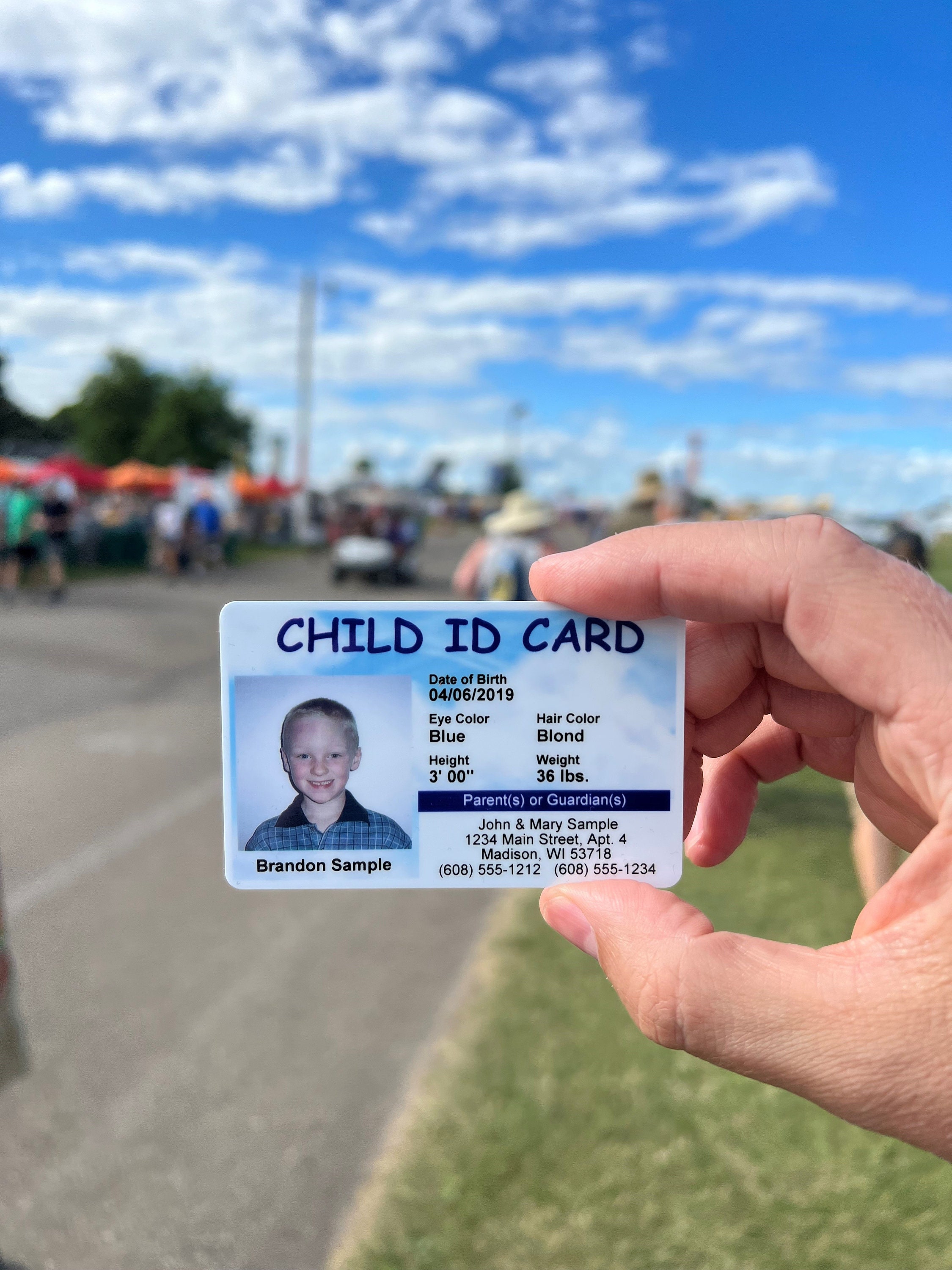 Customized Child ID Emergency Contact Card for Kids - Etsy