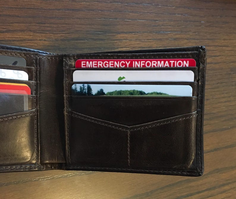 Custom Emergency Contact Wallet Card: Medical Alert ID - Etsy