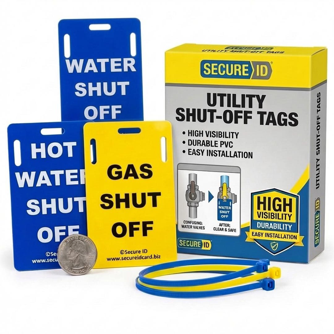 Utility Tag Shut off Set of 3 Gas Water and Hot Water Valve Locator - Etsy