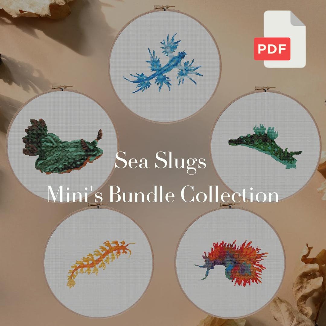 Sea Slugs Cross Stitch Pattern | Mini Cross Stitch Bundles| Digital ...