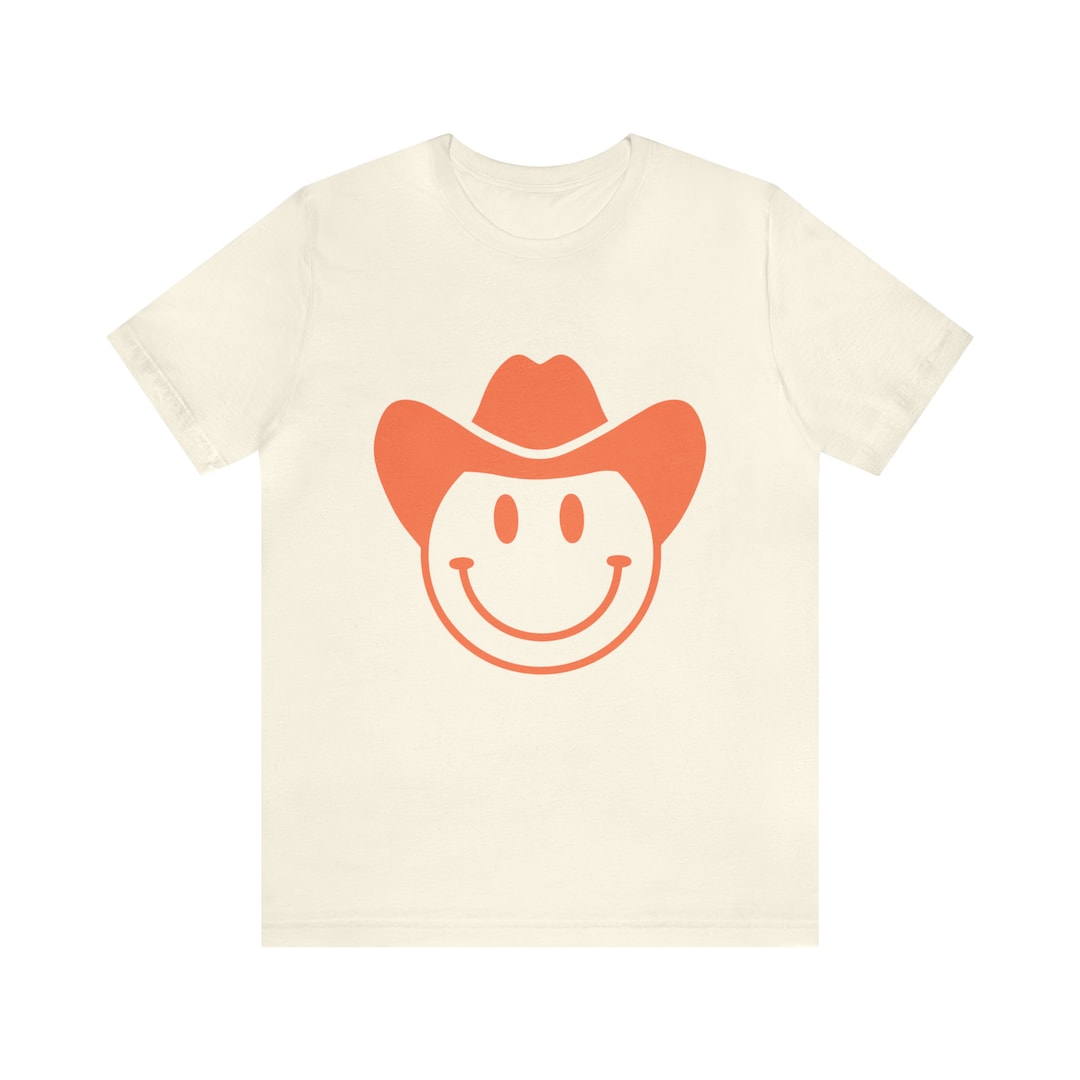 Smiley Cowboy Graphic Tee - All Smiles Cowboy Western Tshirt Gift ...