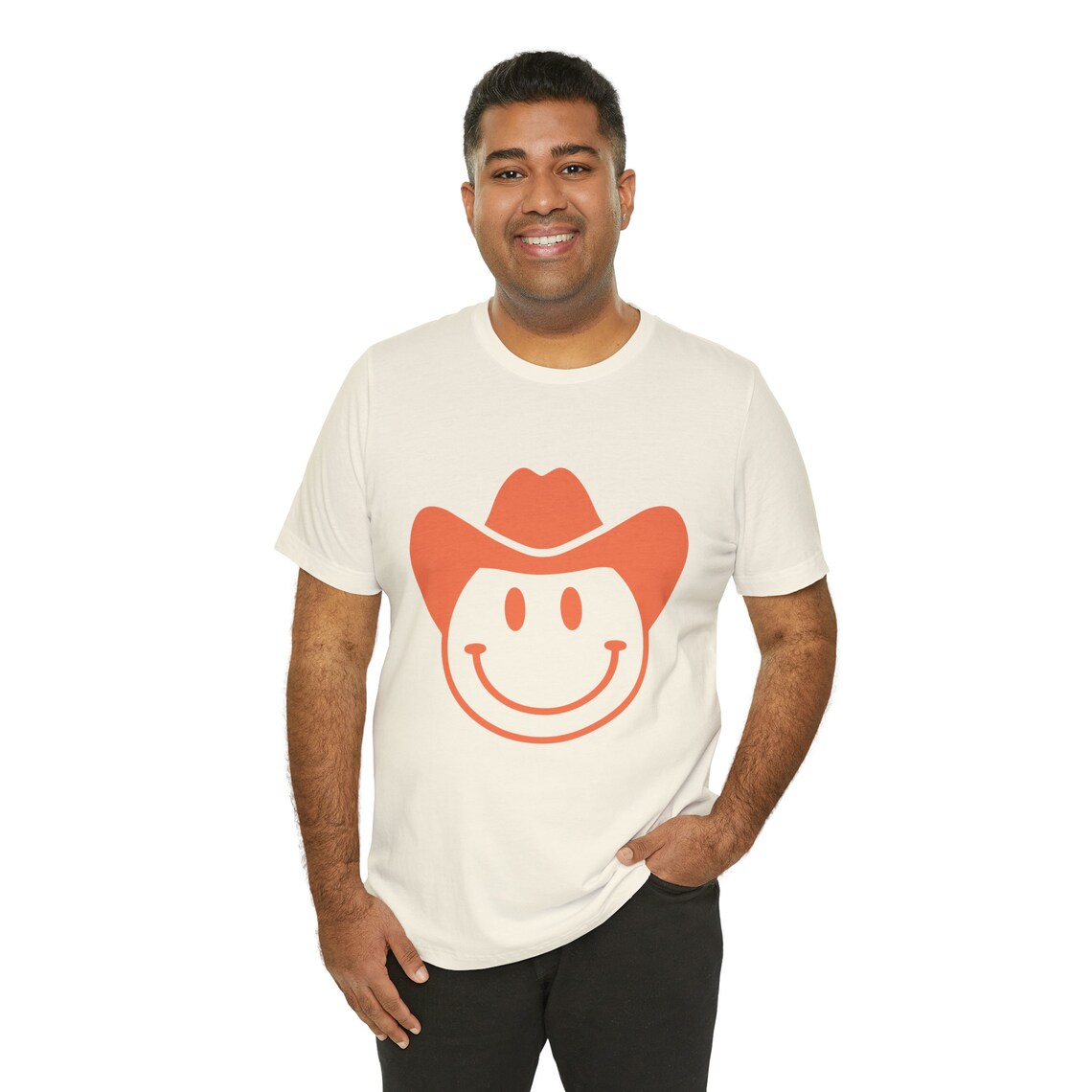 Smiley Cowboy Graphic Tee - All Smiles Cowboy Western Tshirt Gift ...