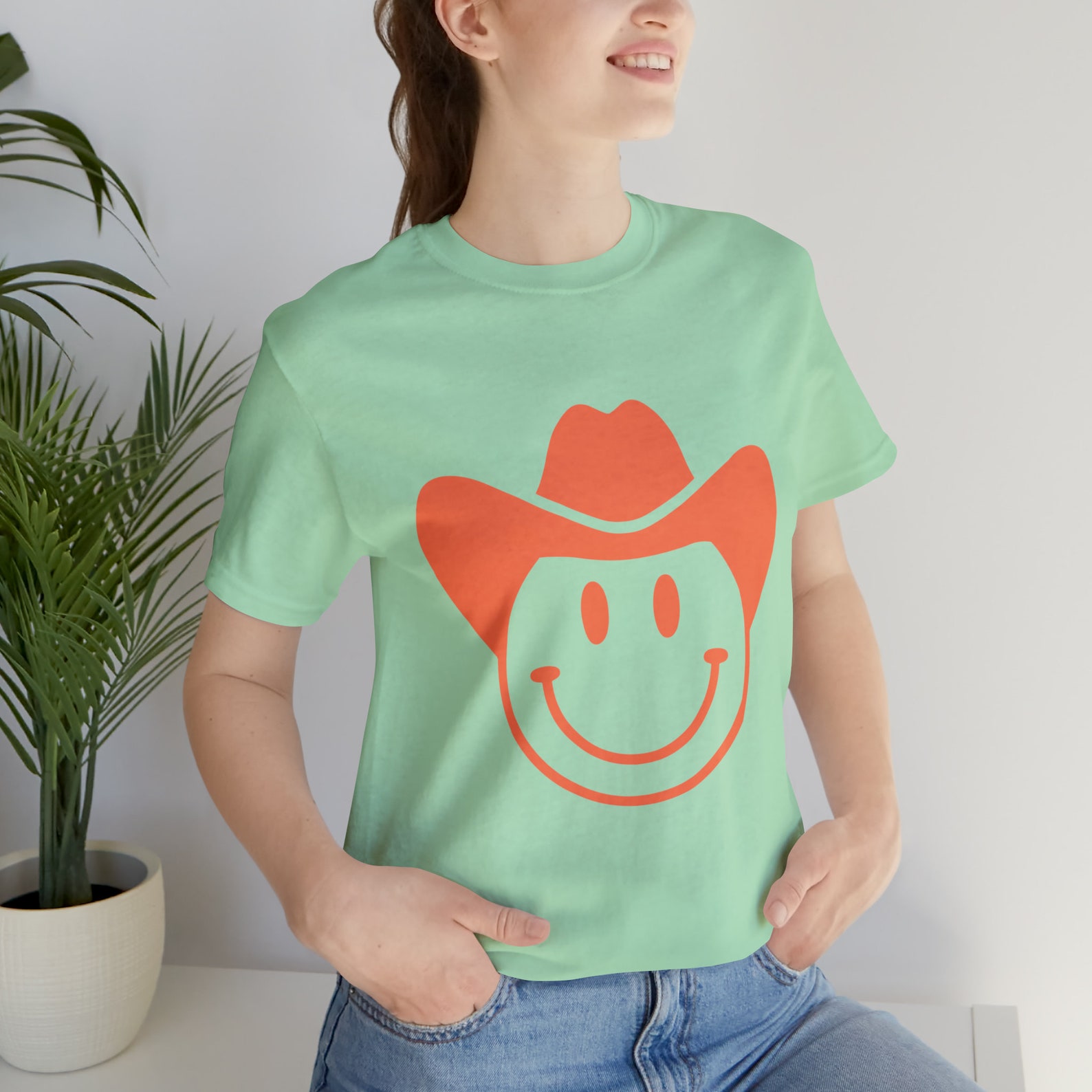Smiley Cowboy Graphic Tee - All Smiles Cowboy Western Tshirt Gift ...