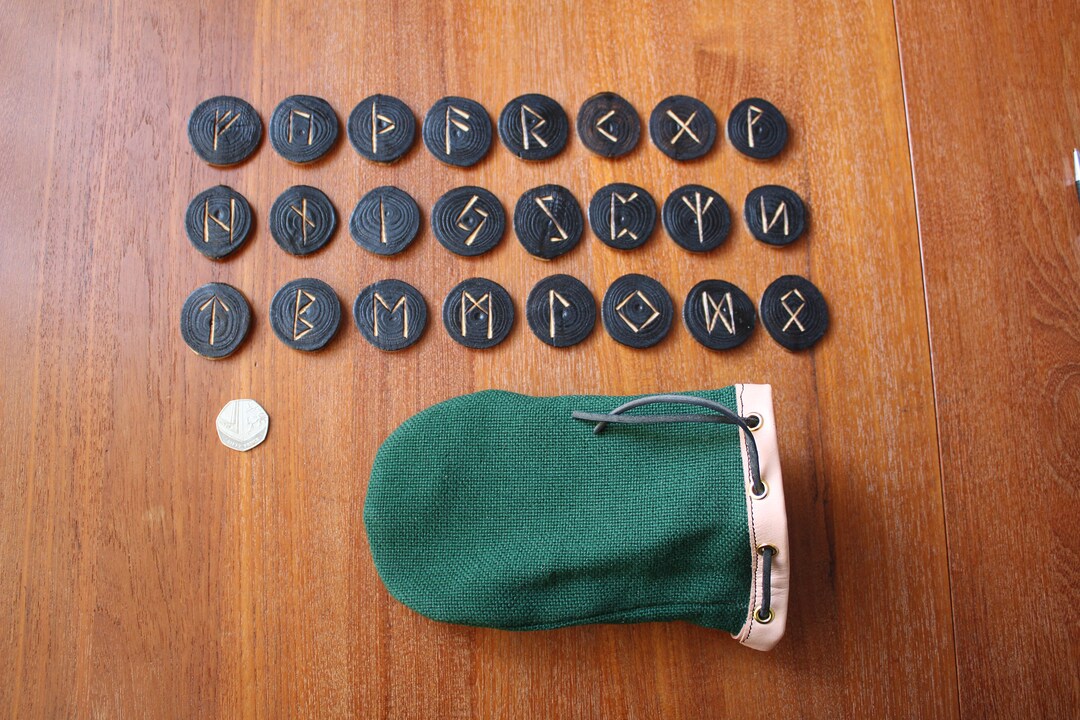 Runes. Viking Runes. Wood Rune and Bag Set. 24 Set Runes. Divination ...