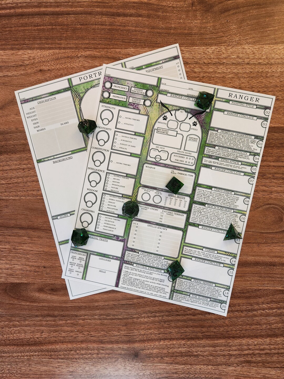Optimized RANGER | Downloadable/fillable PDF Character Sheet for D&D 5e ...