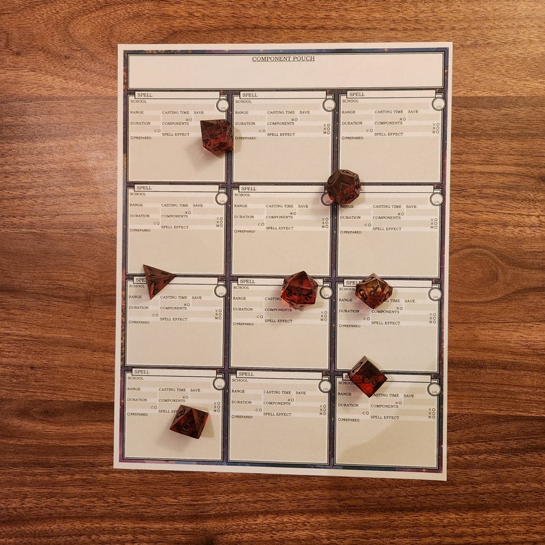 Optimized WIZARD | Downloadable/fillable PDF Character Sheet for D&D 5e ...