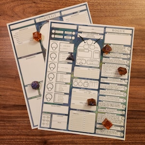 Optimized ROGUE | Downloadable/fillable PDF Character Sheet for D&D 5e ...