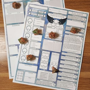 Optimized PALADIN | Downloadable/fillable PDF Character Sheets for D&D ...
