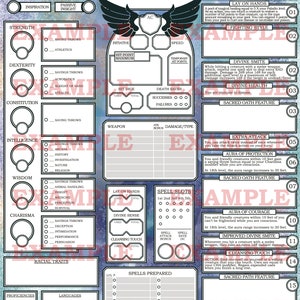 Optimized PALADIN | Downloadable/fillable PDF Character Sheets for D&D ...