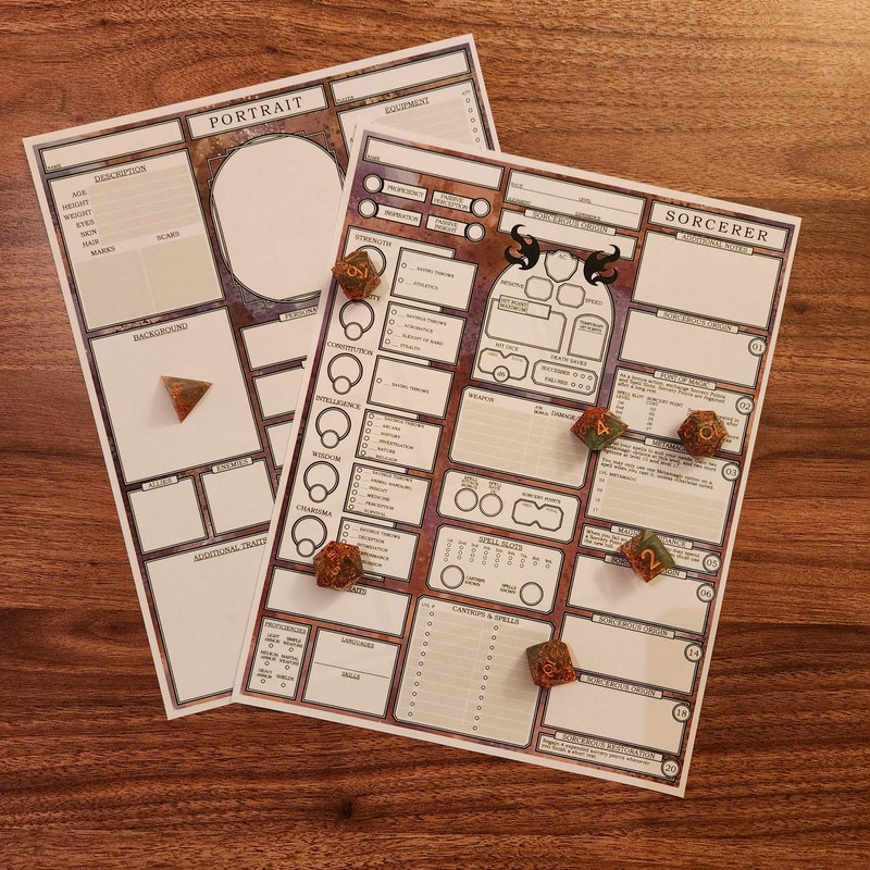 Dragonborn Character Sheet - Etsy