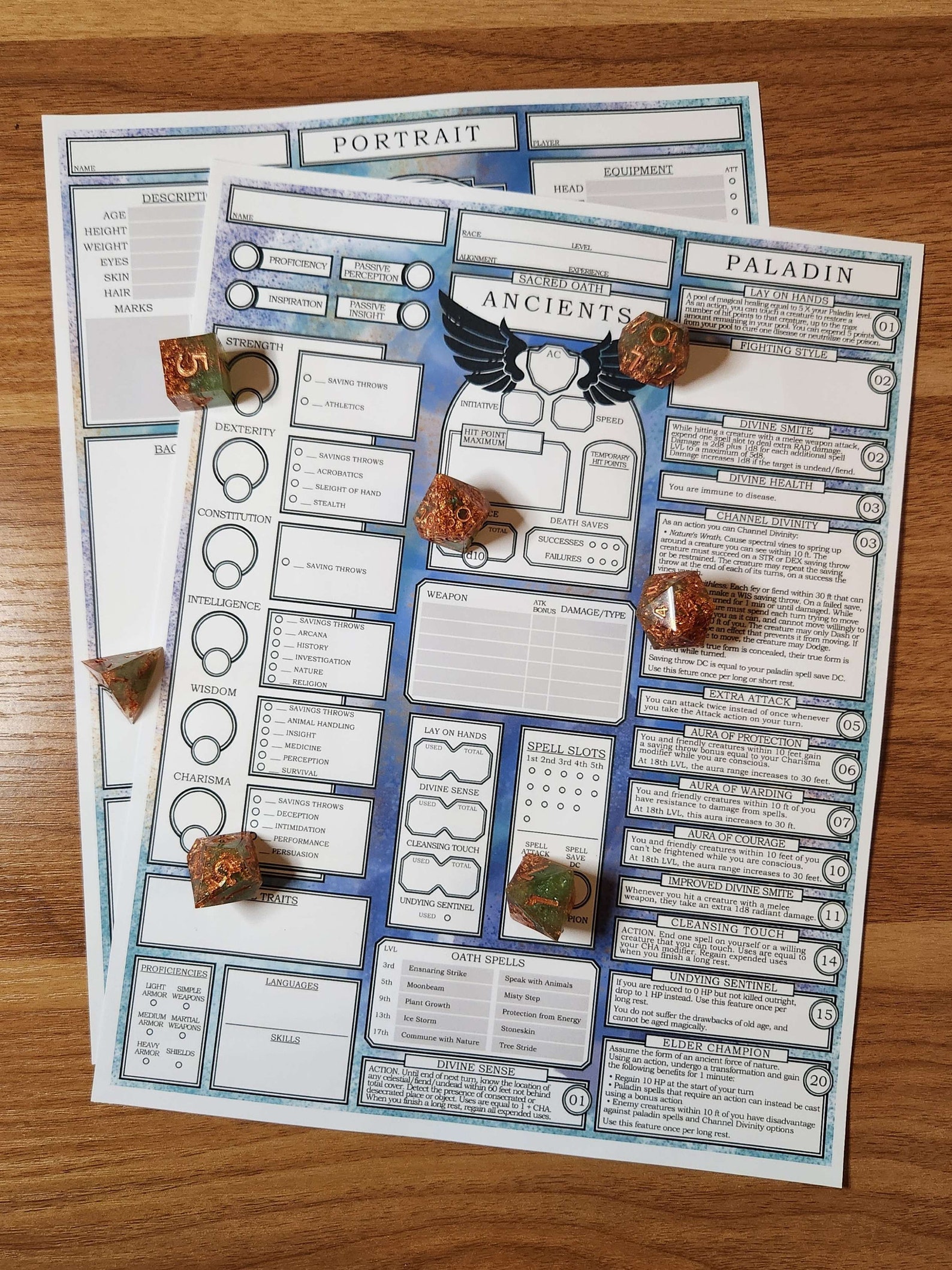 Optimized PALADIN | Downloadable/fillable PDF Character Sheets for D&D ...