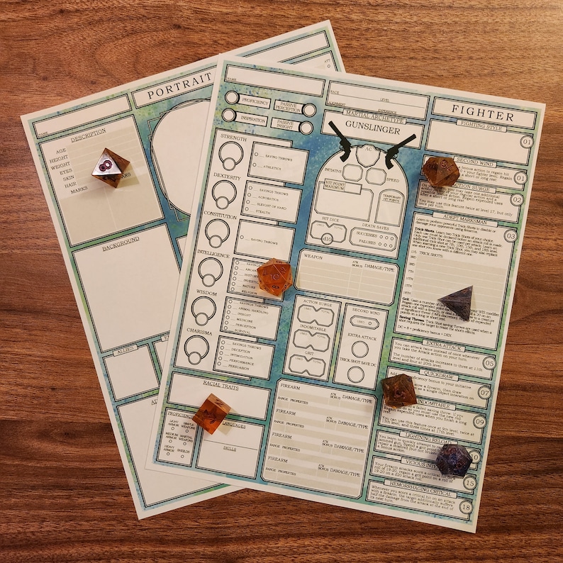 Optimized FIGHTER Downloadable/fillable PDF Character Sheet for D&D 5e (Instant Download) - Etsy