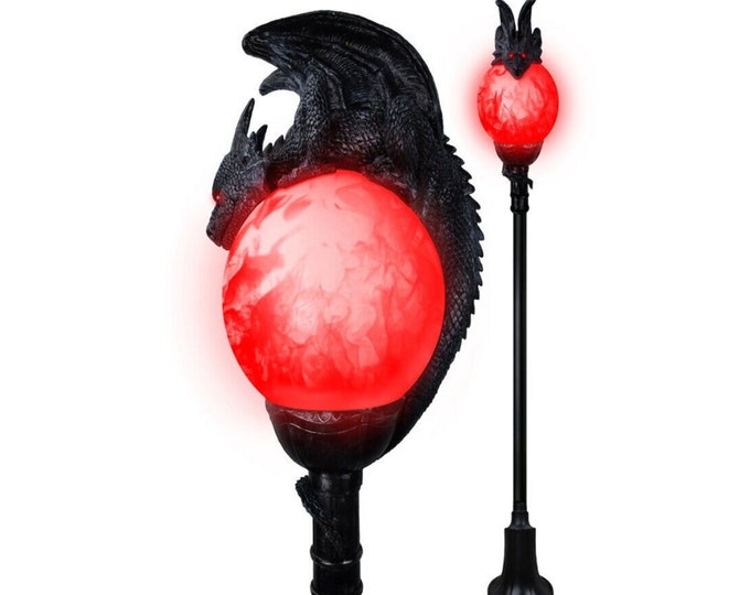 72" Cracker Barrel Dragon Lamp Post New in Box RARE Lighted Halloween ...