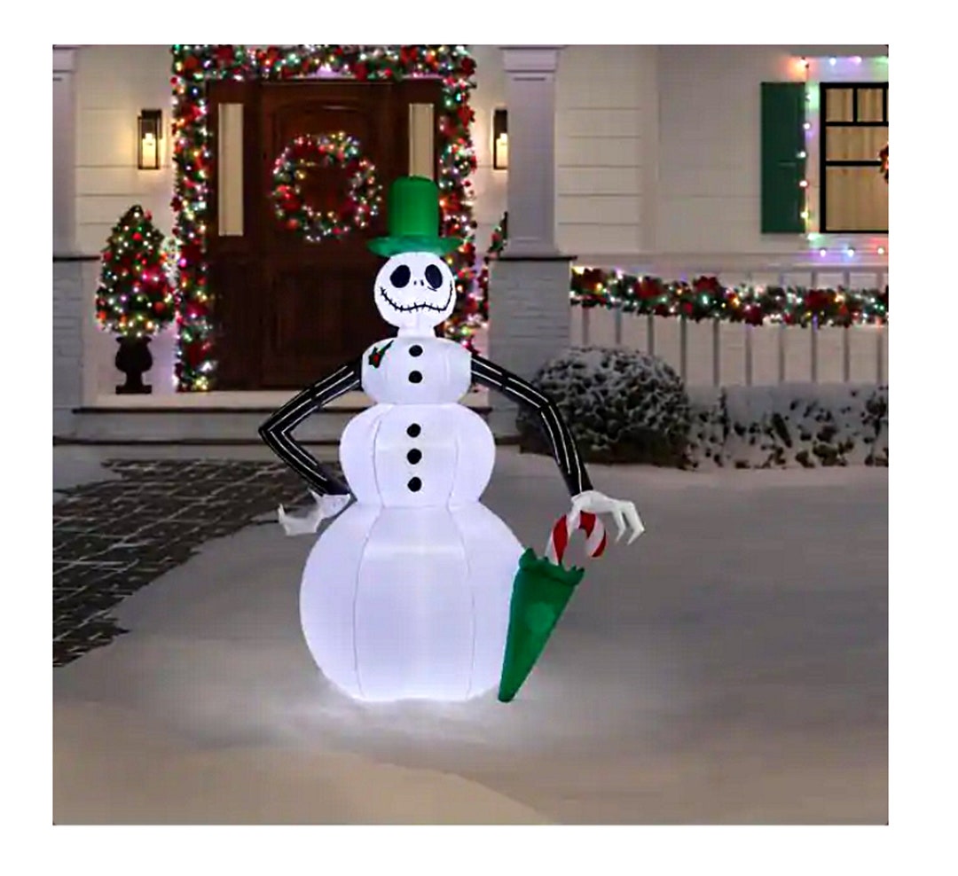 Disney 6 Ft Jack Skellington Snowman Christmas Inflatable Airblown NEW ...