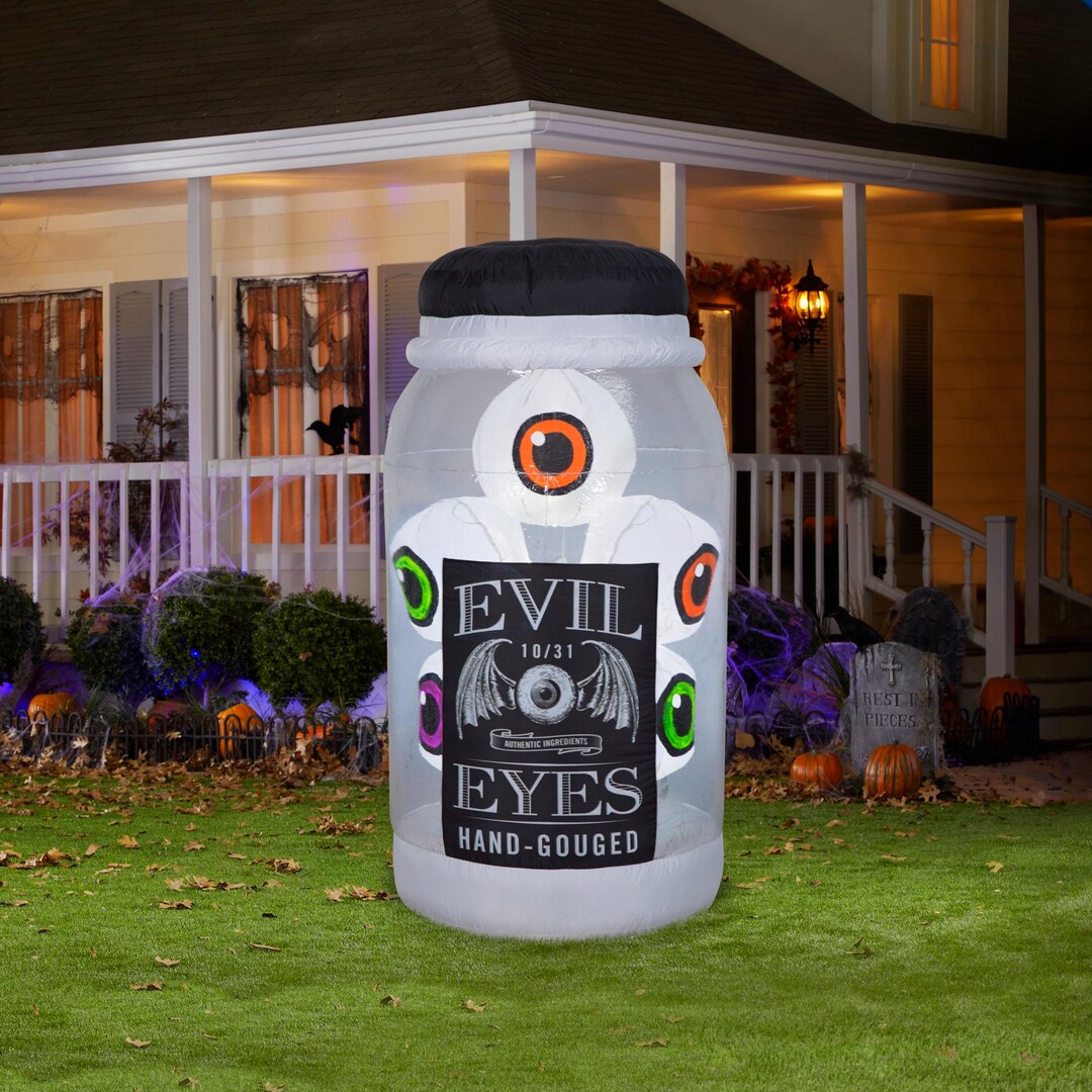 Halloween Airblown Inflatable Jar of Evil Eyes With Lights, 5.5 Ft ...