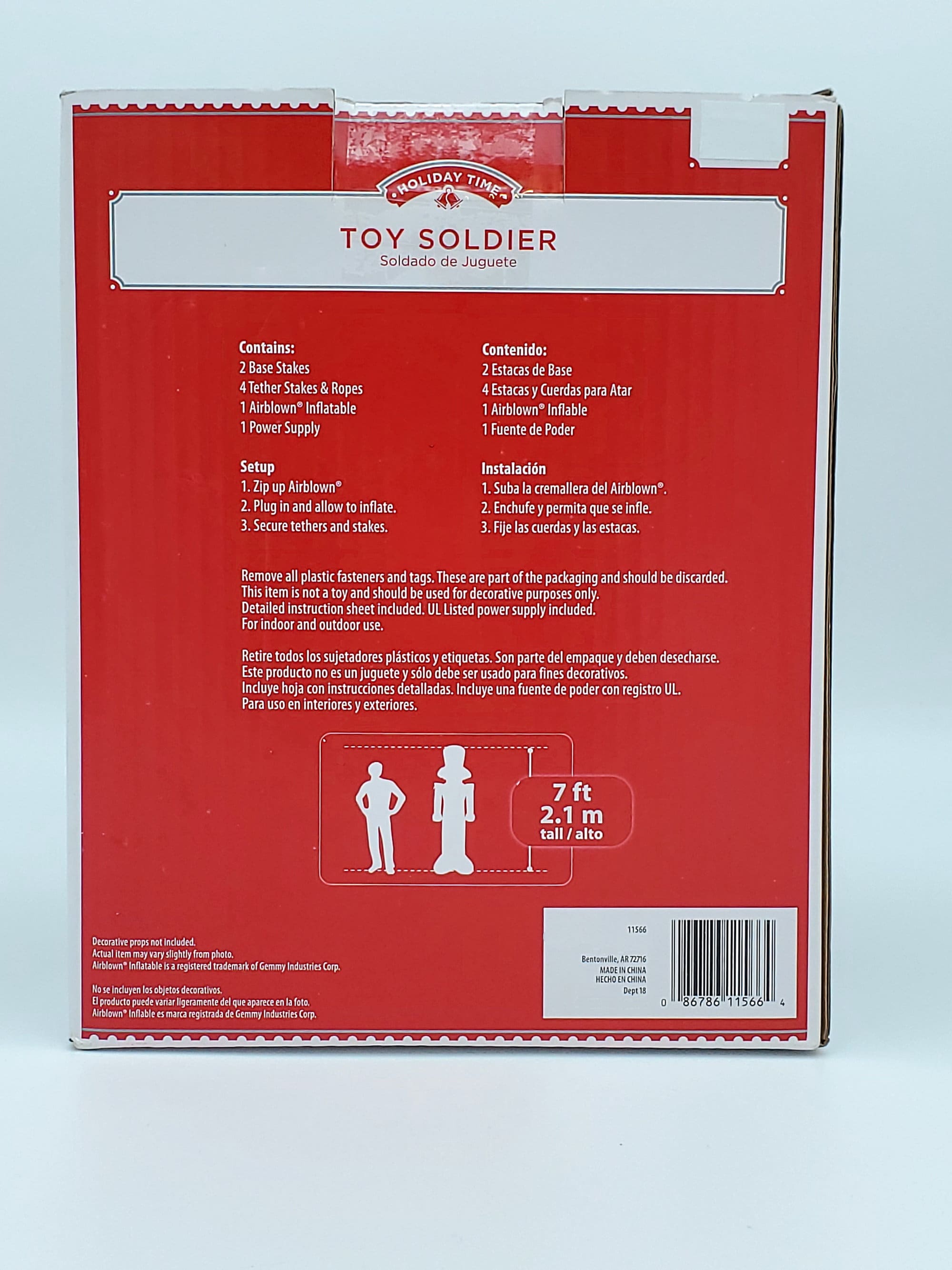 RARE 7' Holiday Time Toy Soldier Gemmy Airblown Christmas Inflatable ...