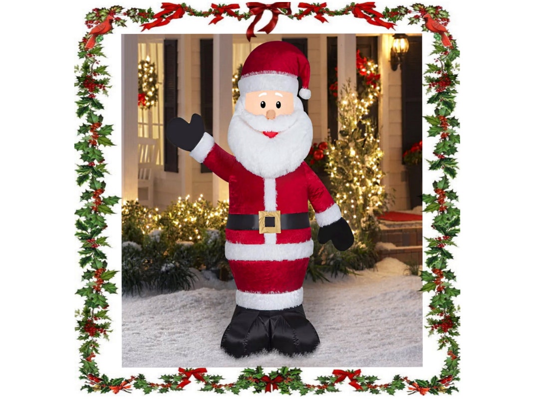 Large Christmas AIRBLOWN 6 FT Plush Santa Holiday Yard Inflatable Brand ...