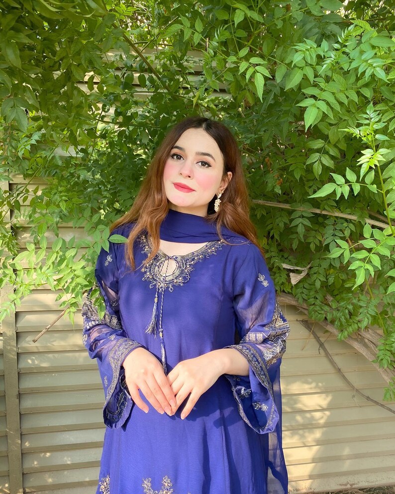 Pakistani Jacket Style Party Wear 3 Piece Gharara Dress, Ready to Wear ...