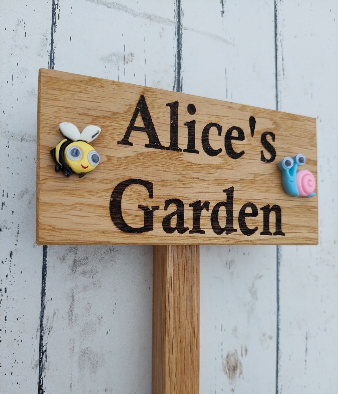 SOLID OAK High Quality Laser Engraved Ladybirds and Bees Sign Fully ...