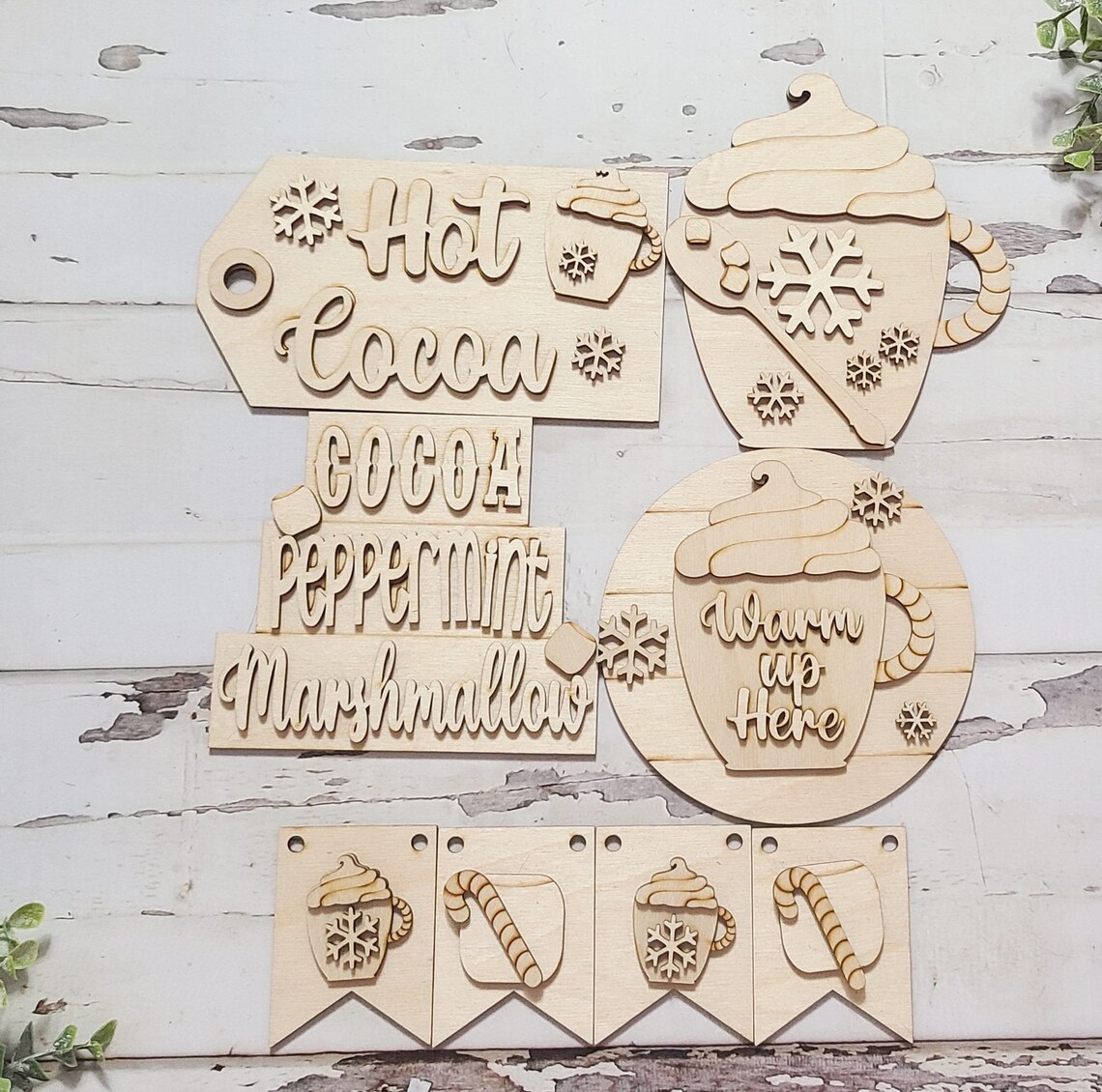 Hot Chocolate Tiered Tray Decor Unfinished Wood Blanks DIY - Etsy