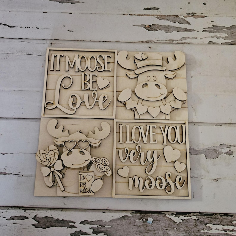 DIY Moose Interchangeable Sign, Make Your Own Valentine's Day Tiered ...