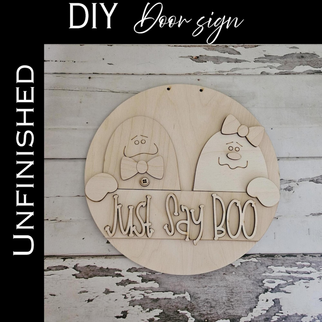 DIY Halloween Ghost Door Sign: Unfinished Wood Blank - Etsy