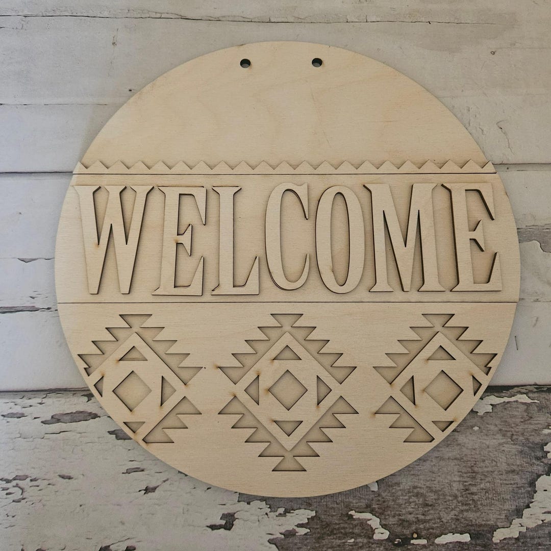 DIY Welcome Door Sign – Unfinished Wood Craft Kit - Etsy