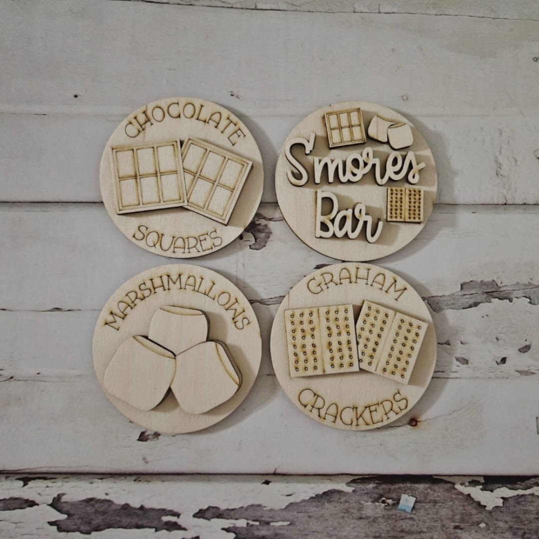 DIY Smores Interchangeable Sign – Unfinished Wood Tiered Tray Decor - Etsy