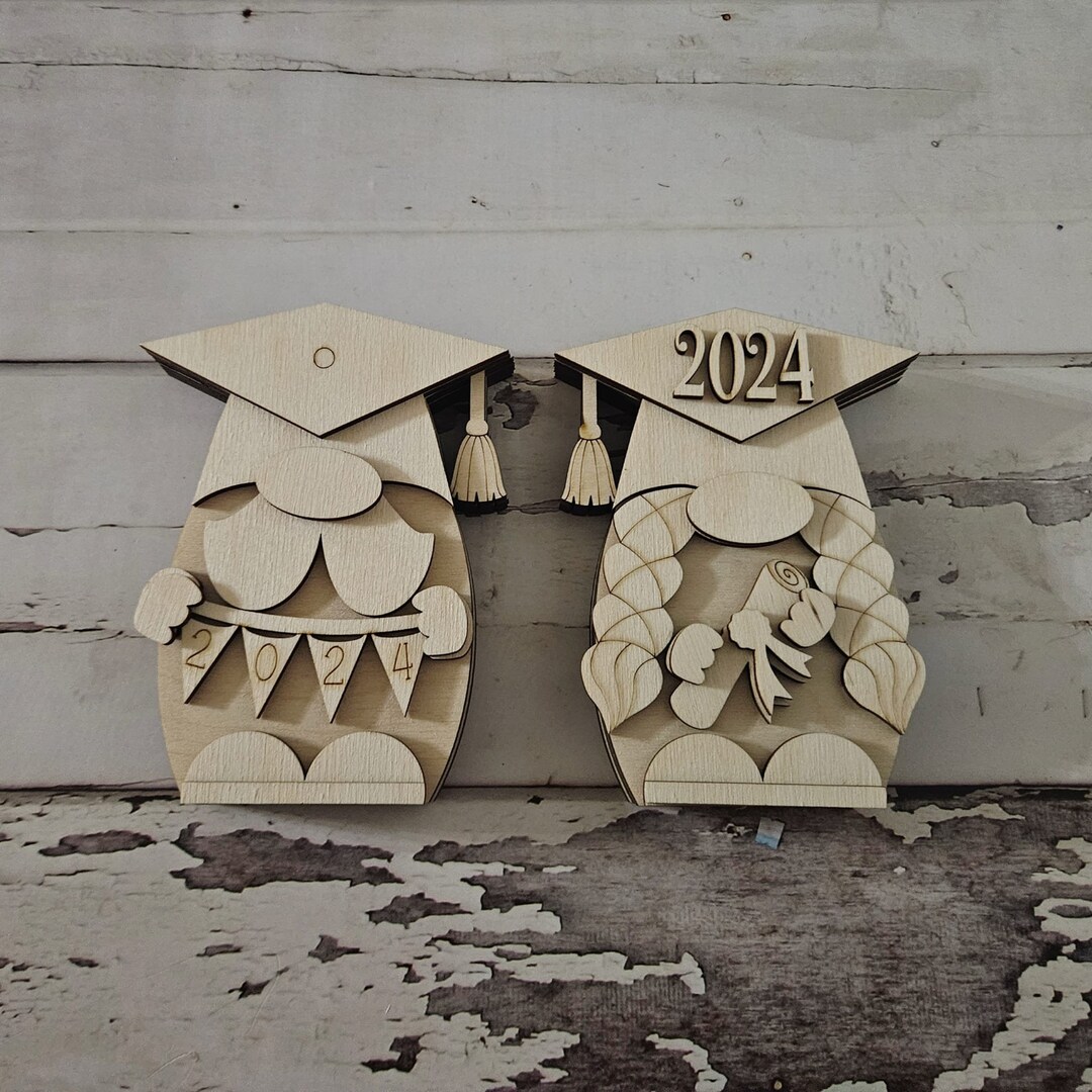 Graduation Gnome Wood Blank - Graduation Tiered Tray Decor Blanks - DIY ...