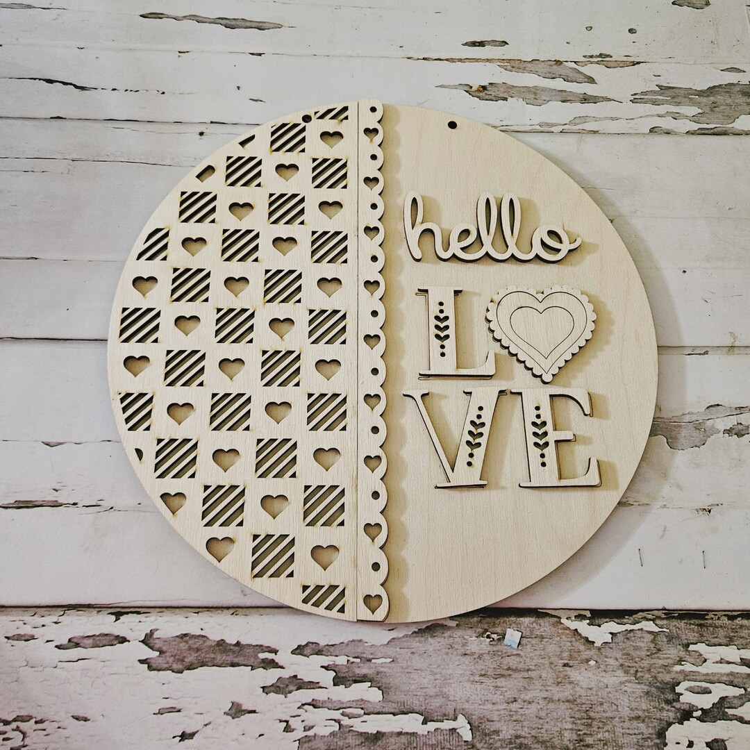 Valentine's Door Hanger Blank | Love Blank Door Hanger | DIY Door ...