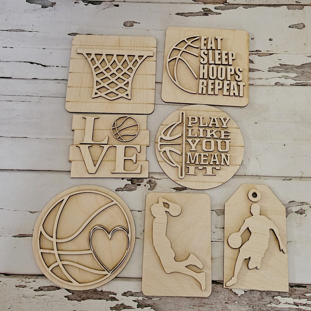 Basketball Tiered Tray DIY Kit, Sports Decor Blank (unpainted) - Etsy