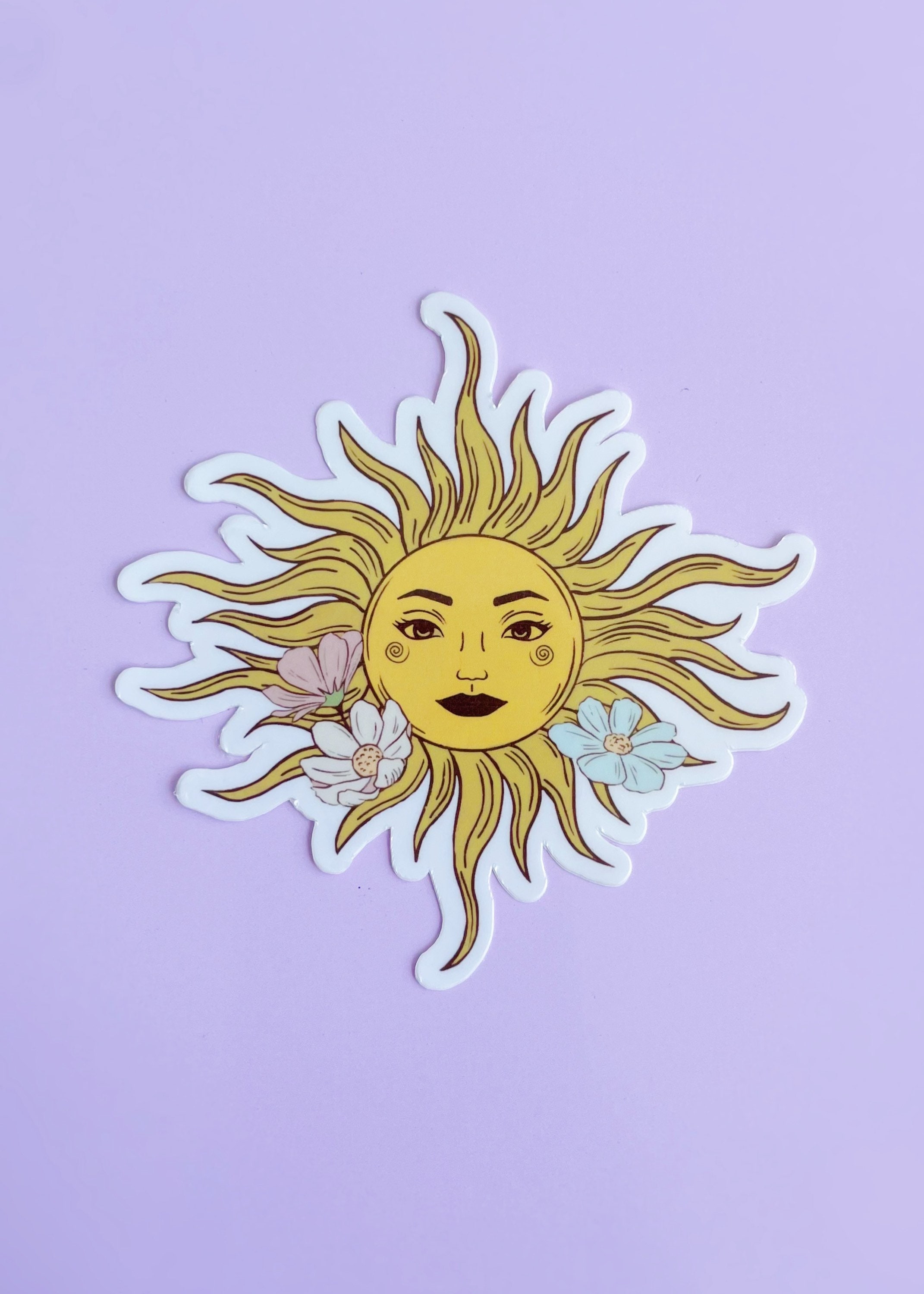Smiling Sun Vinyl Waterproof Sticker - Etsy