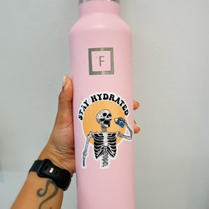 Stay Hydrated Skeleton Waterproof Vinyl Sticker - Etsy