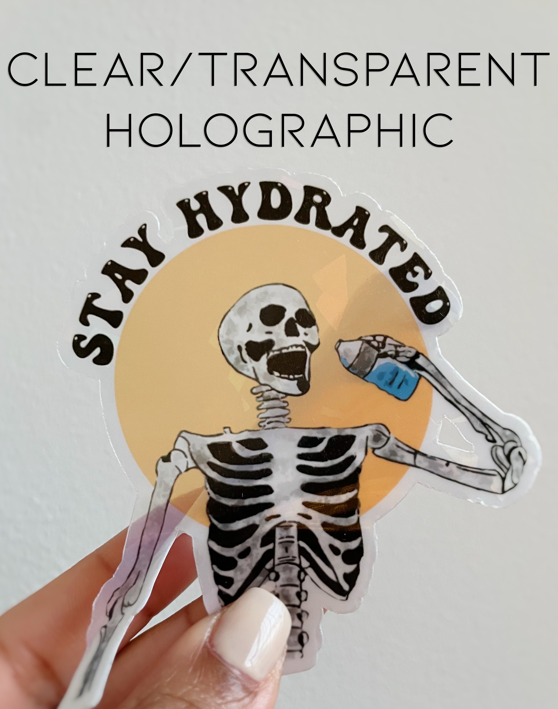 Stay Hydrated Skeleton Waterproof Vinyl Sticker - Etsy