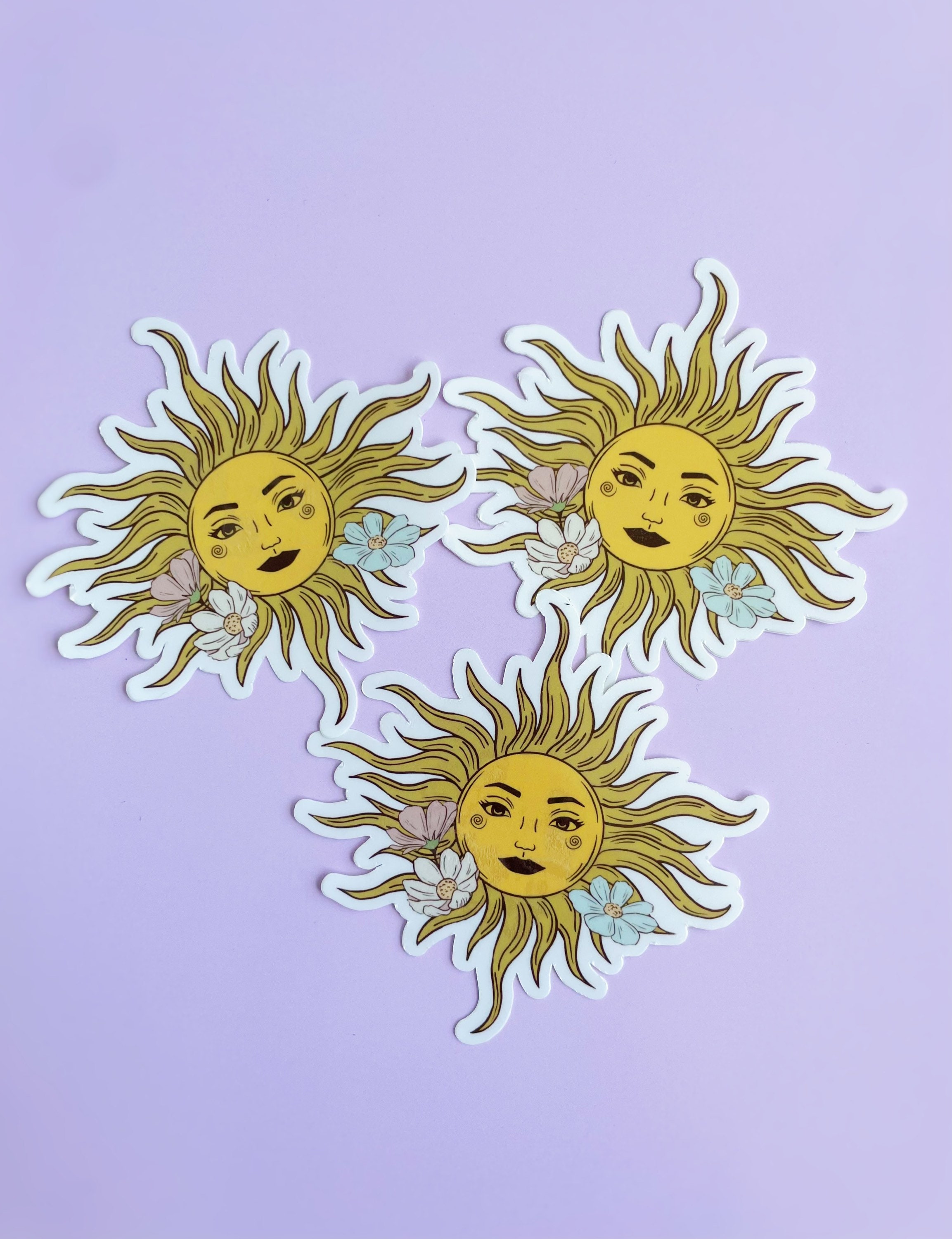 Smiling Sun Vinyl Waterproof Sticker - Etsy
