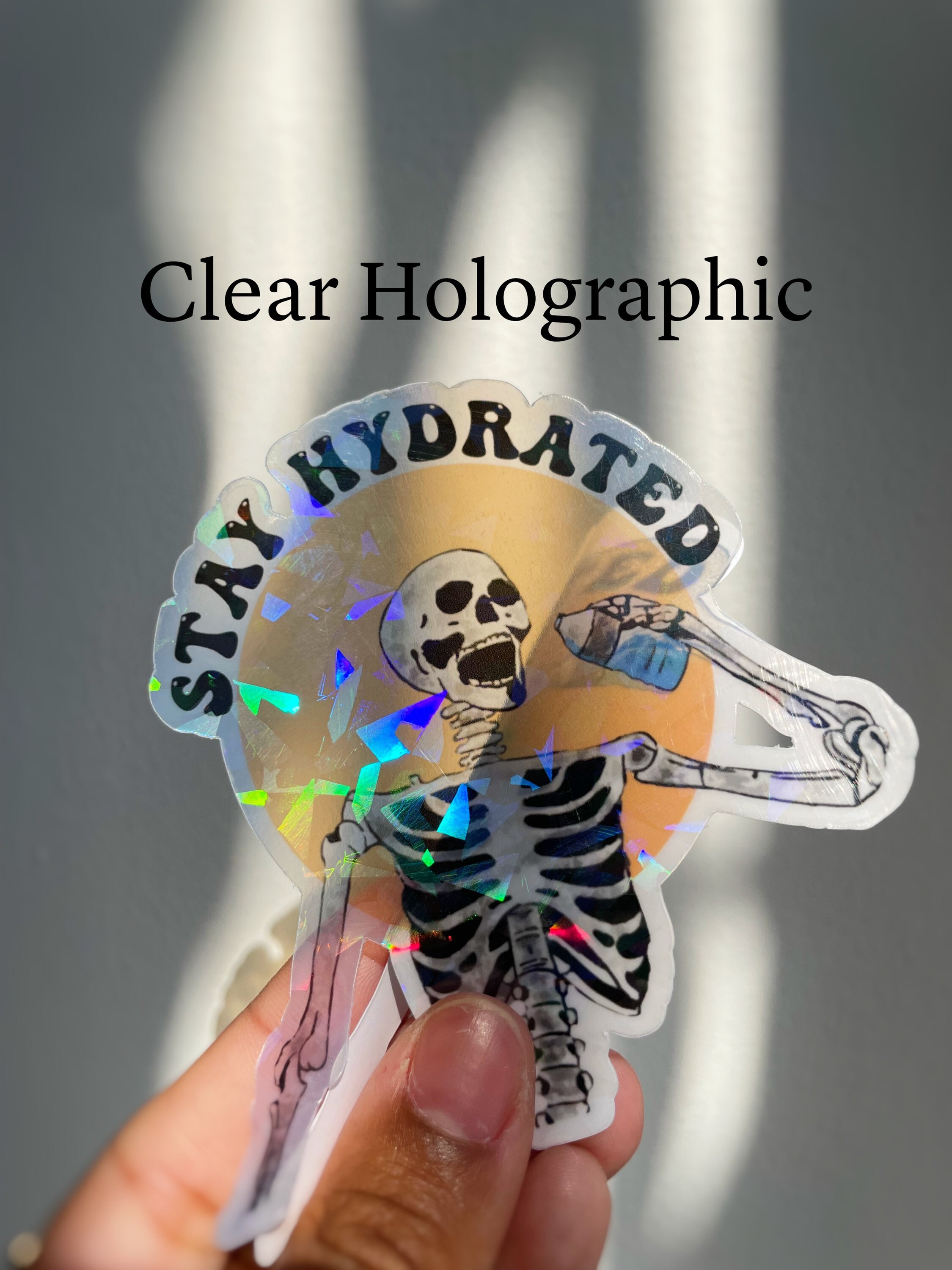 Stay Hydrated Skeleton Waterproof Vinyl Sticker - Etsy