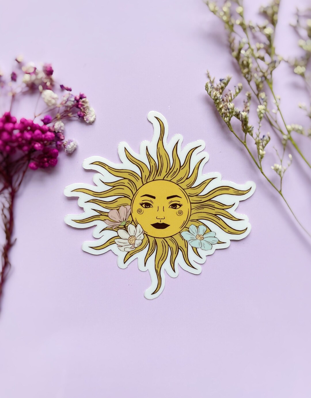 Smiling Sun Vinyl Waterproof Sticker - Etsy