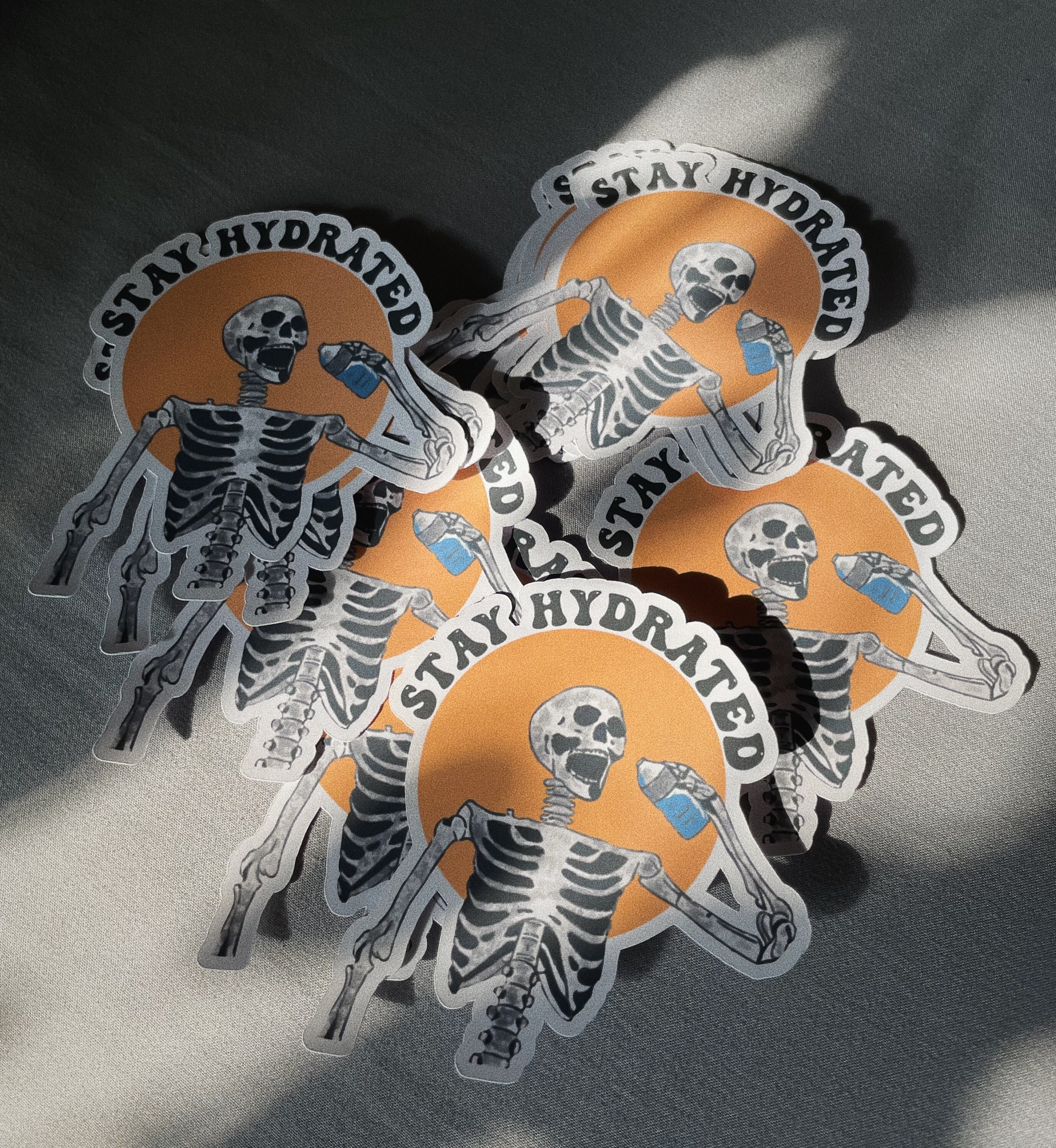 Stay Hydrated Skeleton Waterproof Vinyl Sticker - Etsy