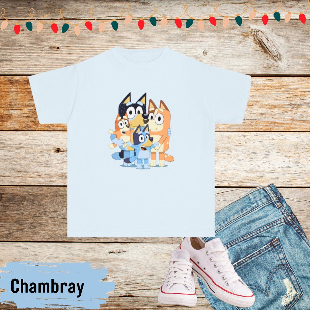 Bluey and Family Comfort Colors Tshirt, Boy or Girl Bluey Family and ...