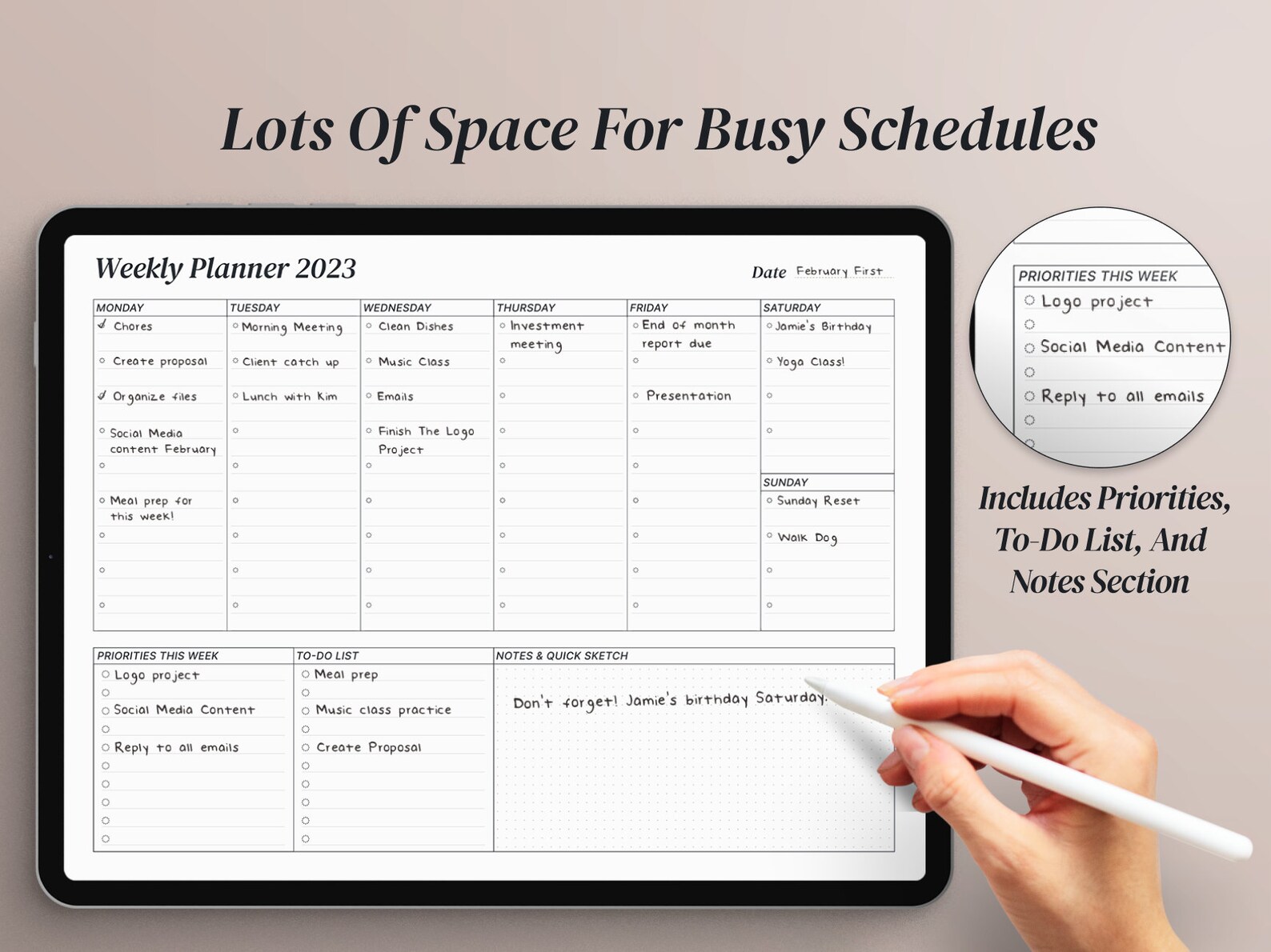 2023 Digital Weekly Planner 2023 iPad Goodnotes Notability - Etsy