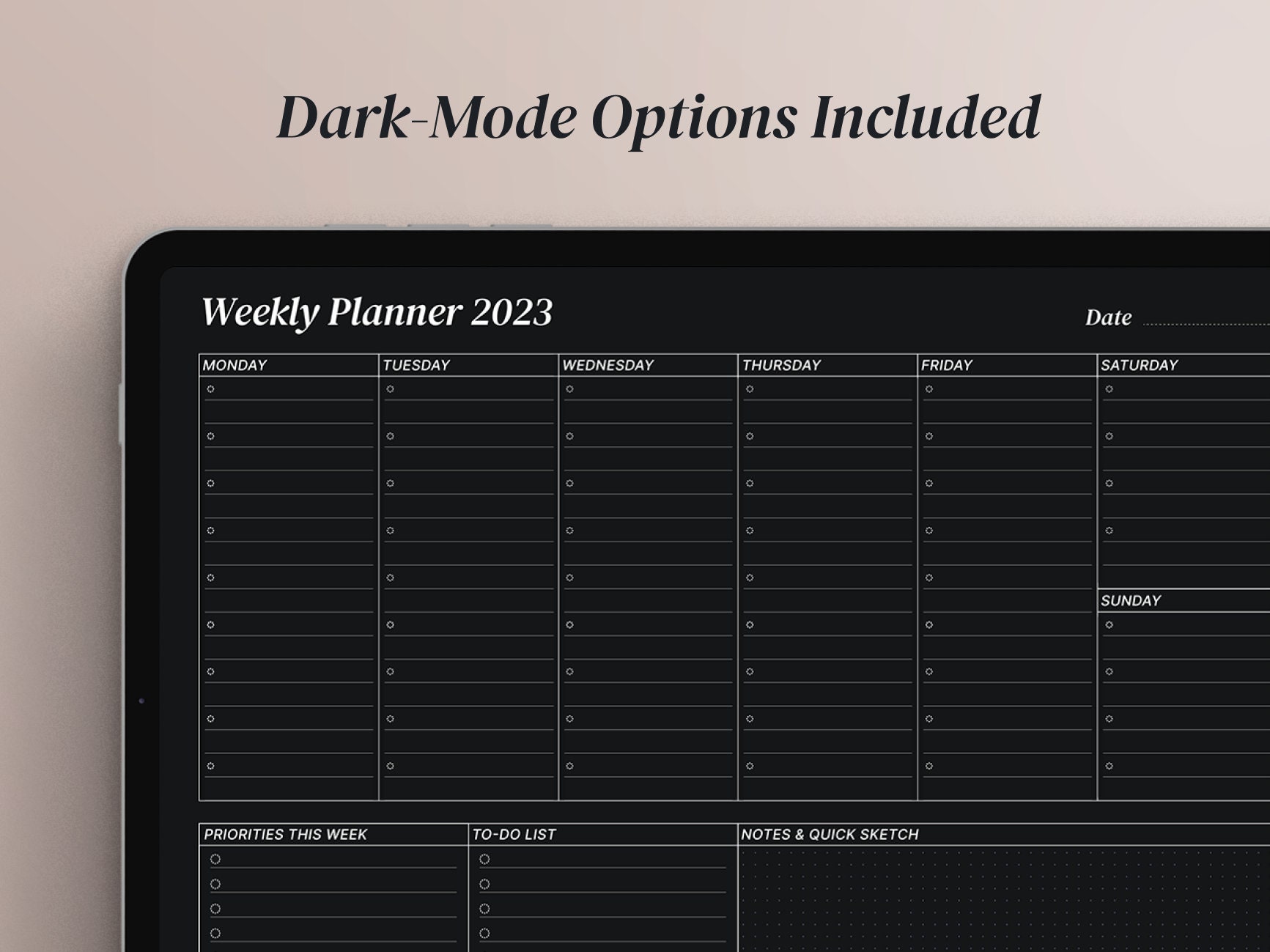 2023 Digital Weekly Planner 2023 Ipad Goodnotes Notability - Etsy