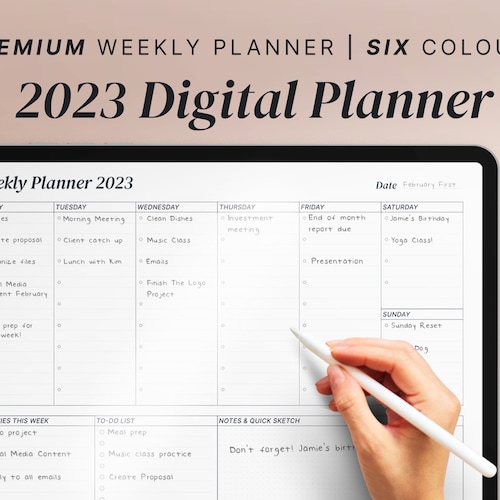 2023 Digital Weekly Planner 2023 Ipad Goodnotes Notability - Etsy