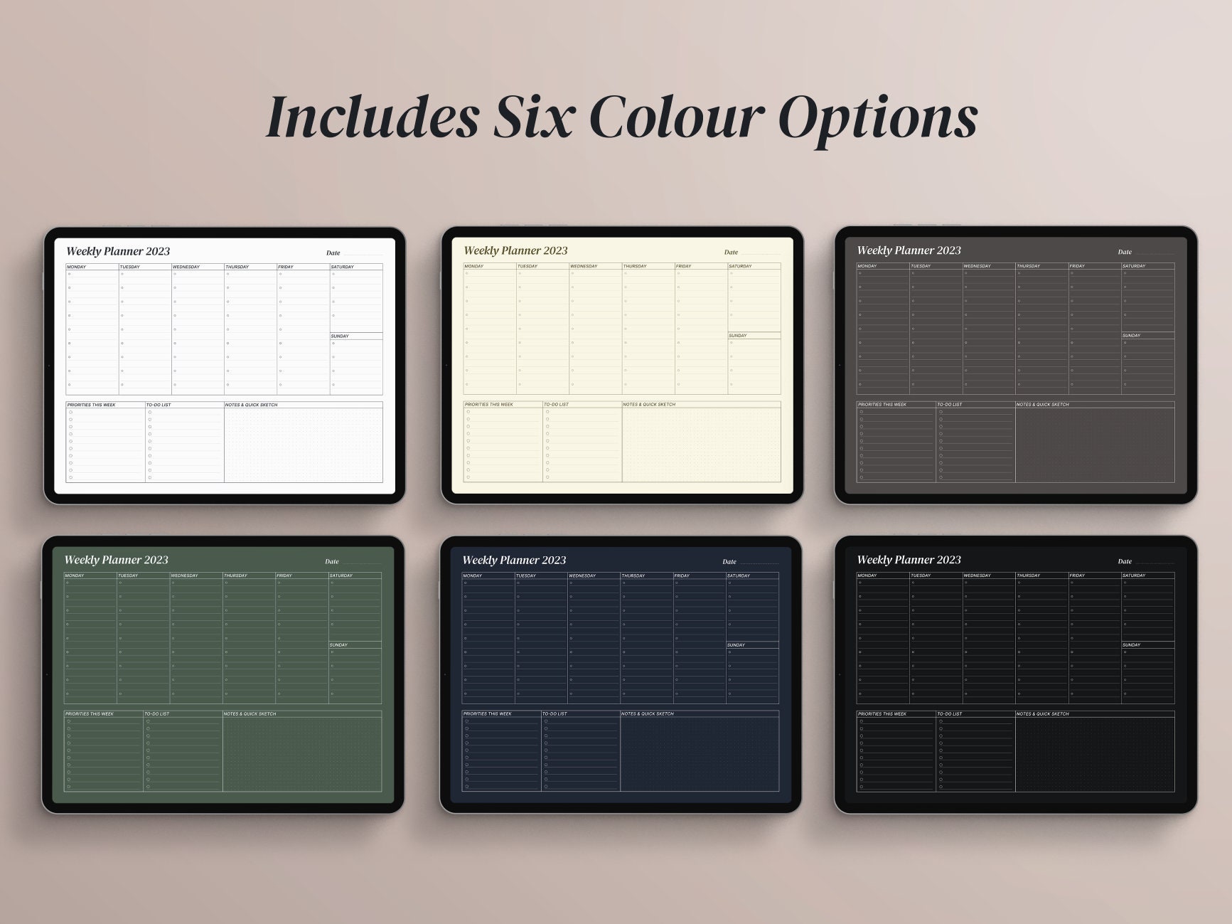 2023 Digital Weekly Planner 2023 iPad Goodnotes Notability - Etsy